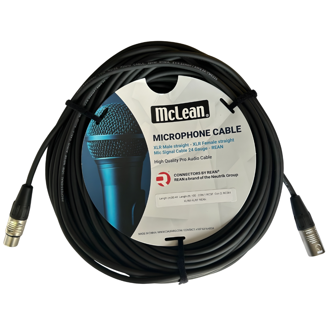 Cable REAN XLR Macho A XLR Hembra RC3F-D - RC3M-D YME220 100FT - Mclea ...
